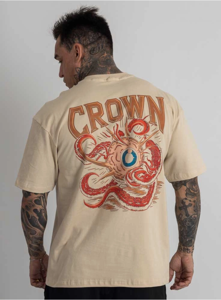 Camiseta Oversized Monster Observer Creme | Crown Training